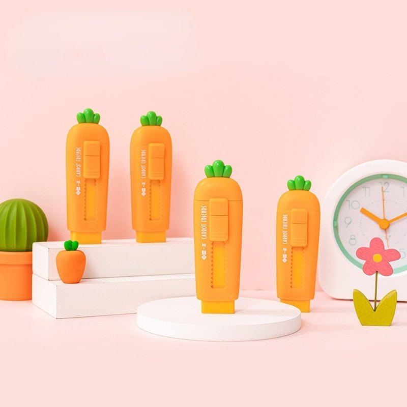Carrot-Crunch Push-Pull Eraser, Fun and | Scribble Snacks