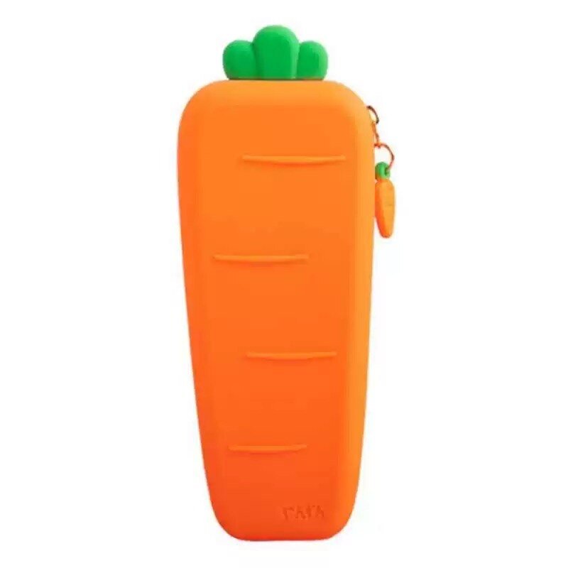 Cute Carrot-Shaped Silicone Pencil Keeper Case | Scribble Snacks