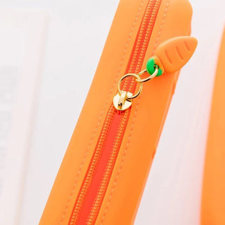 Cute Carrot-Shaped Silicone Pencil Keeper Case | Scribble Snacks