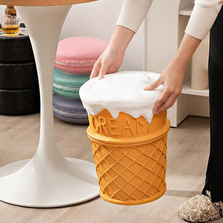 Ice Cream Cone & Snacks - Round Stool | Scribble Snacks